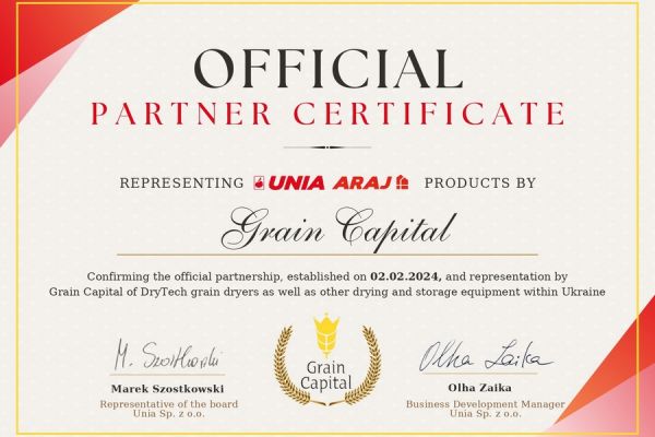 Grain Capital розпочала співпрацю із польським виробником елеваторного обладнання Unia Araj ...